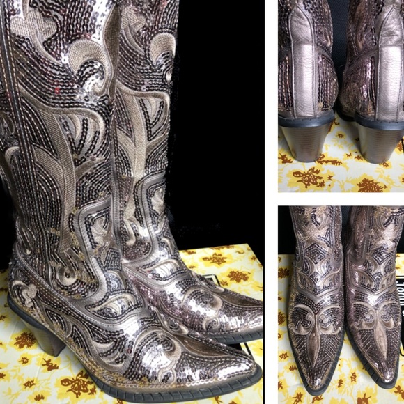 John Fashion | Shoes | Sequin Cowboy Boots | Poshmark